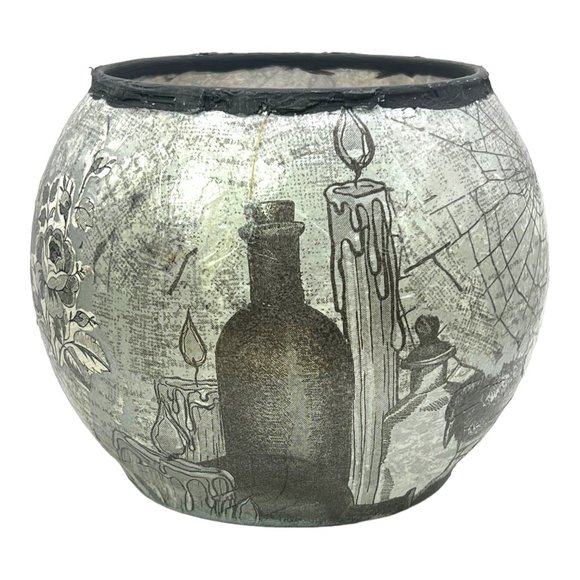 Handmade | Holiday | Handmade Halloween Design Glass Dome Candle Holder ...